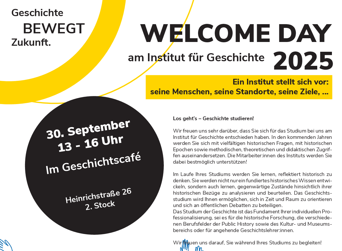 Welcome Day am Institut für Geschichte am 30.9.2025 - Institut für ...